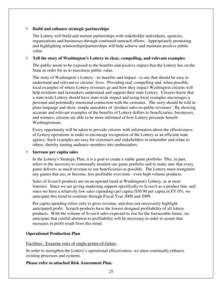 Washington’s Lottery Business Plan | PDF
