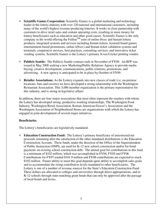 Washington’s Lottery Business Plan | PDF