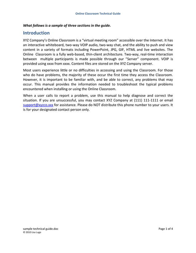 Sample Technical Guide | PDF