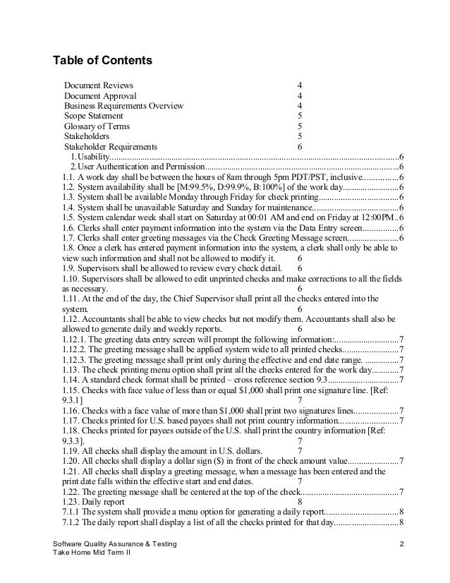 Sample Technical Requirement Document (TRD)