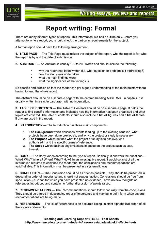 Sample template of report writing | PDF