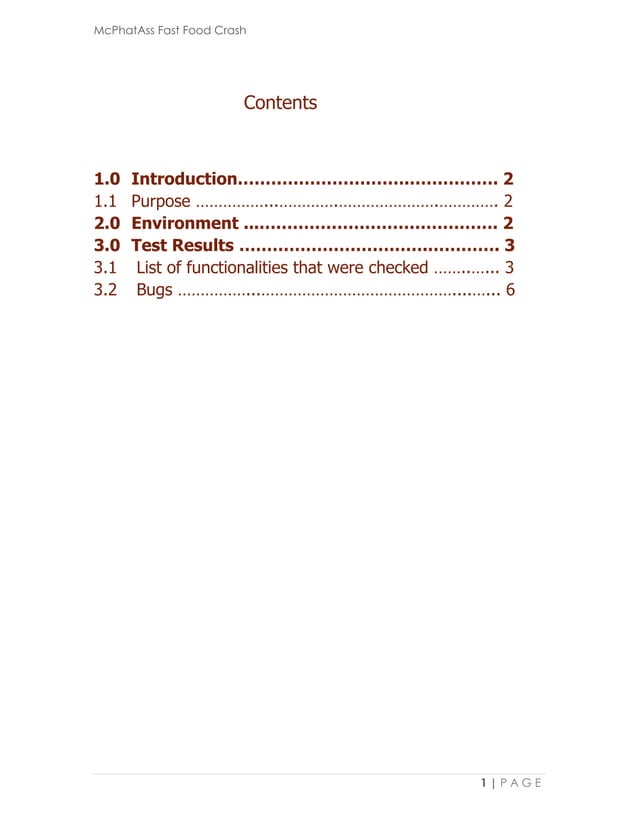 Sample testing report | PDF