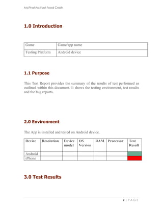 Sample testing report | PDF