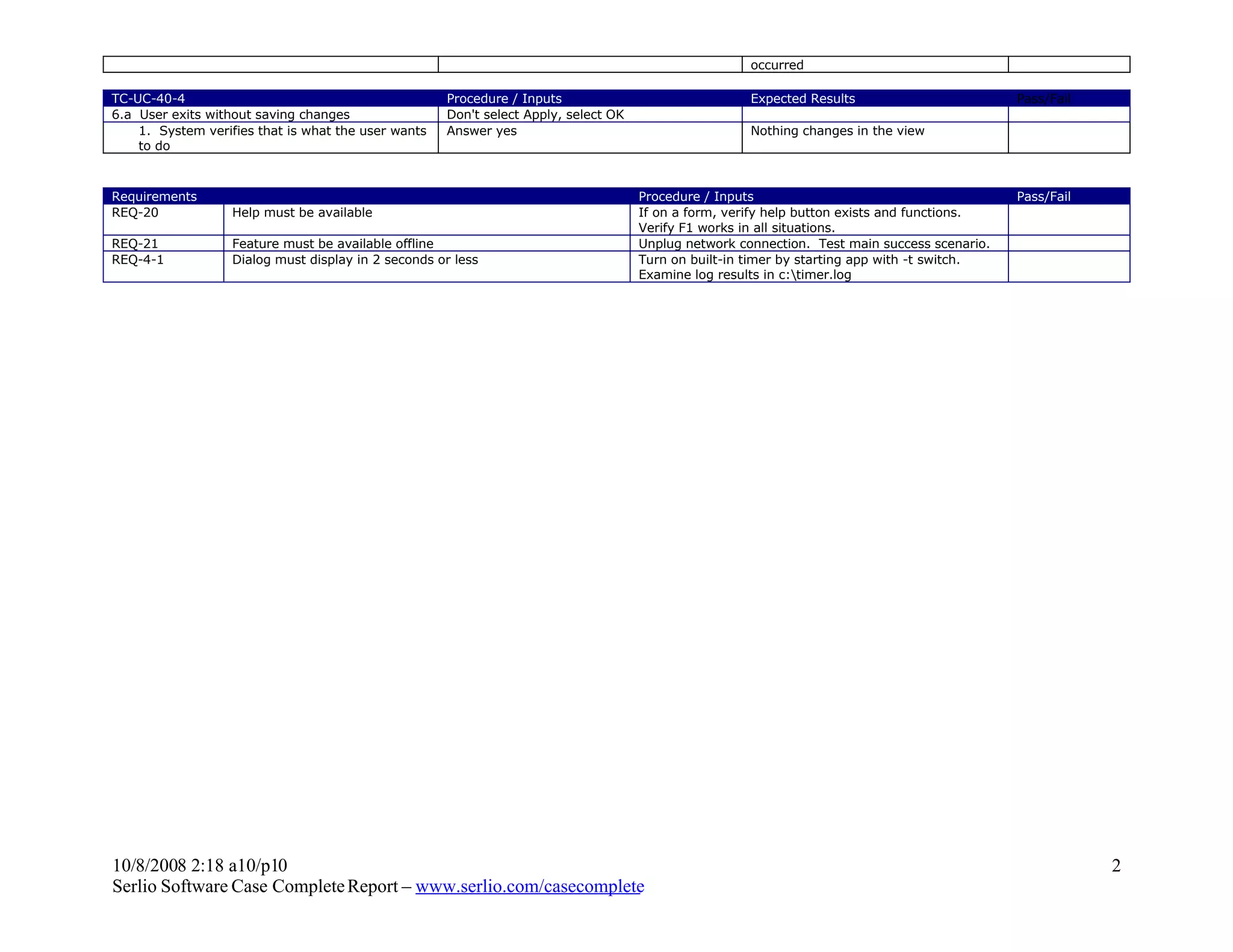 Sample Test Plan | DOC