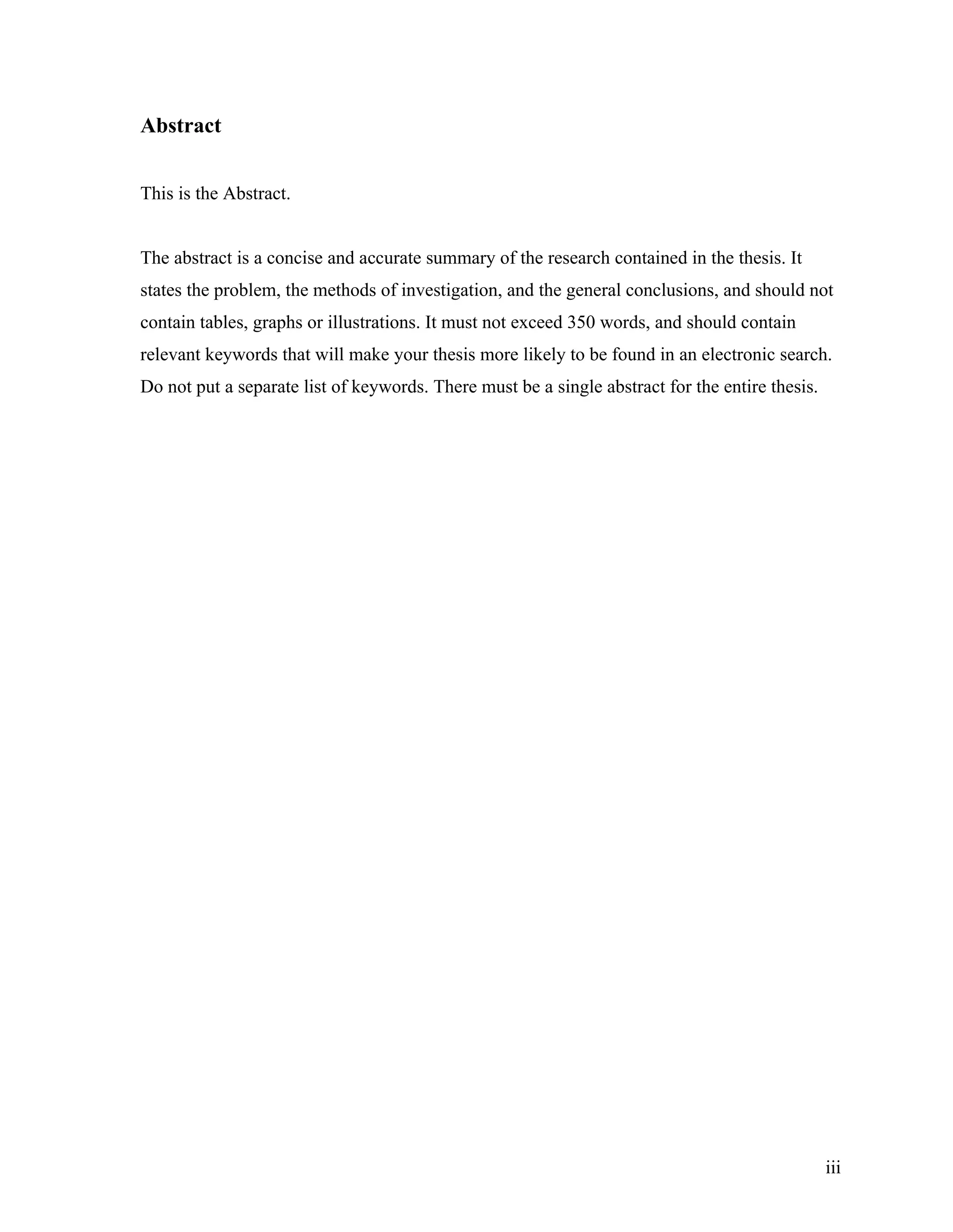 Sample thesis template34504 | DOC