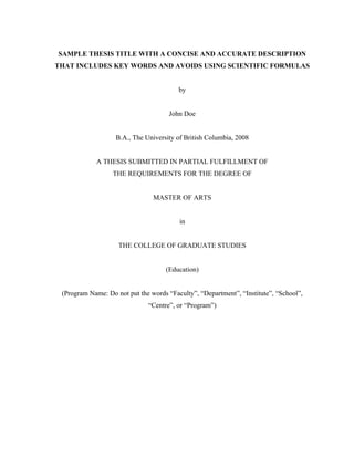 Sample thesis template34504 | PDF