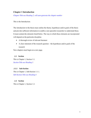 Sample thesis template34504 | PDF