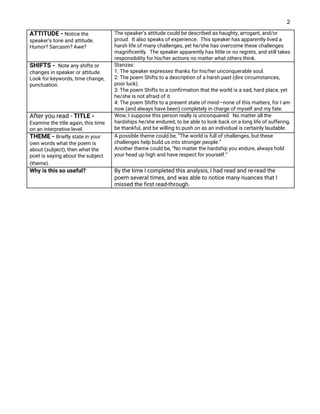 Sample tpcastt analysis | PDF | Poetry | Books and Literature