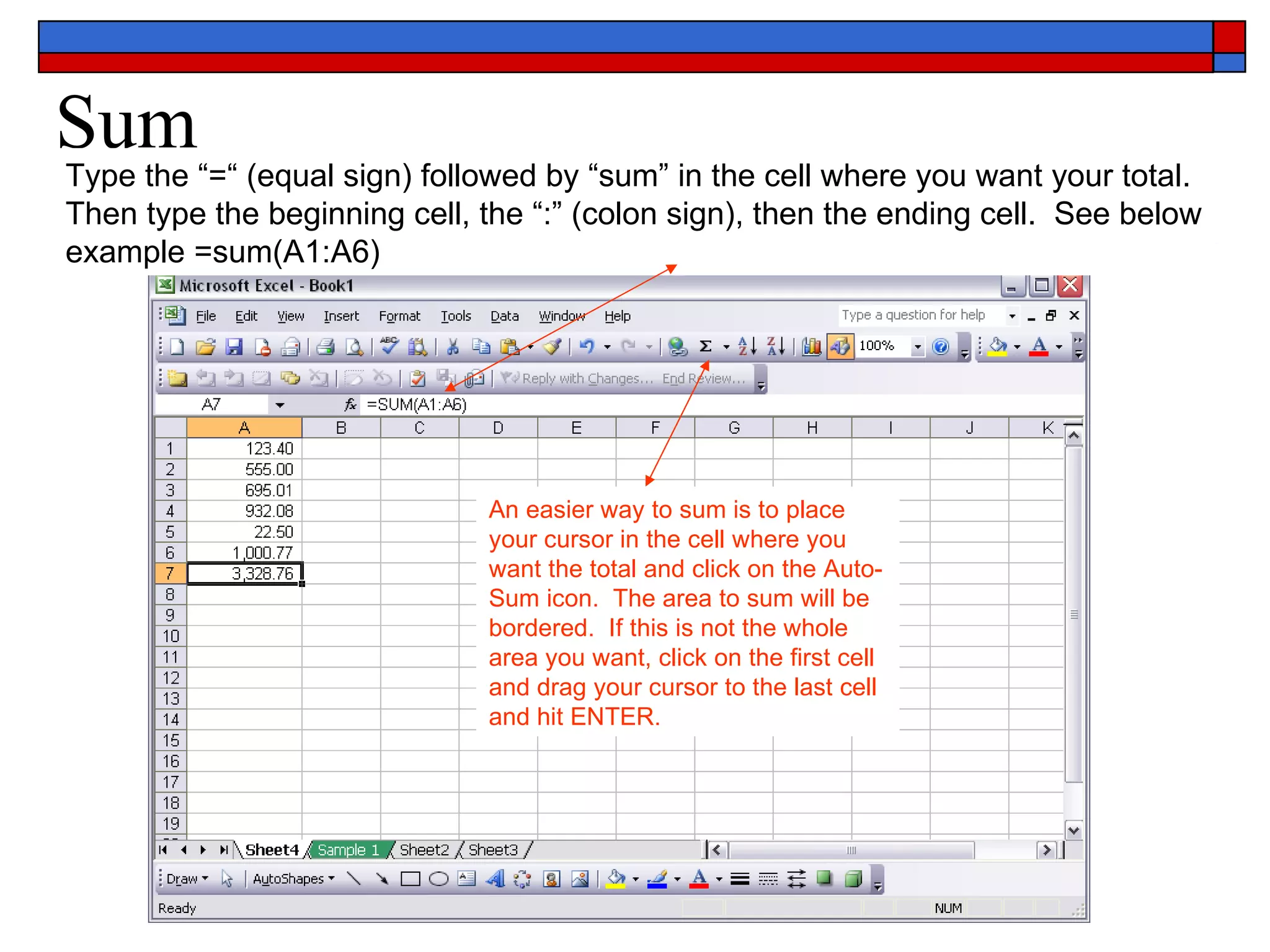 Sample Training Ppt Excel Basics | PPT