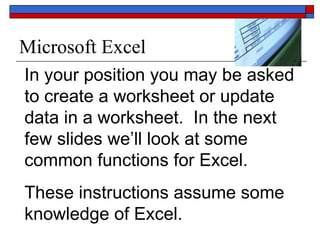 Sample Training Ppt Excel Basics | PPT
