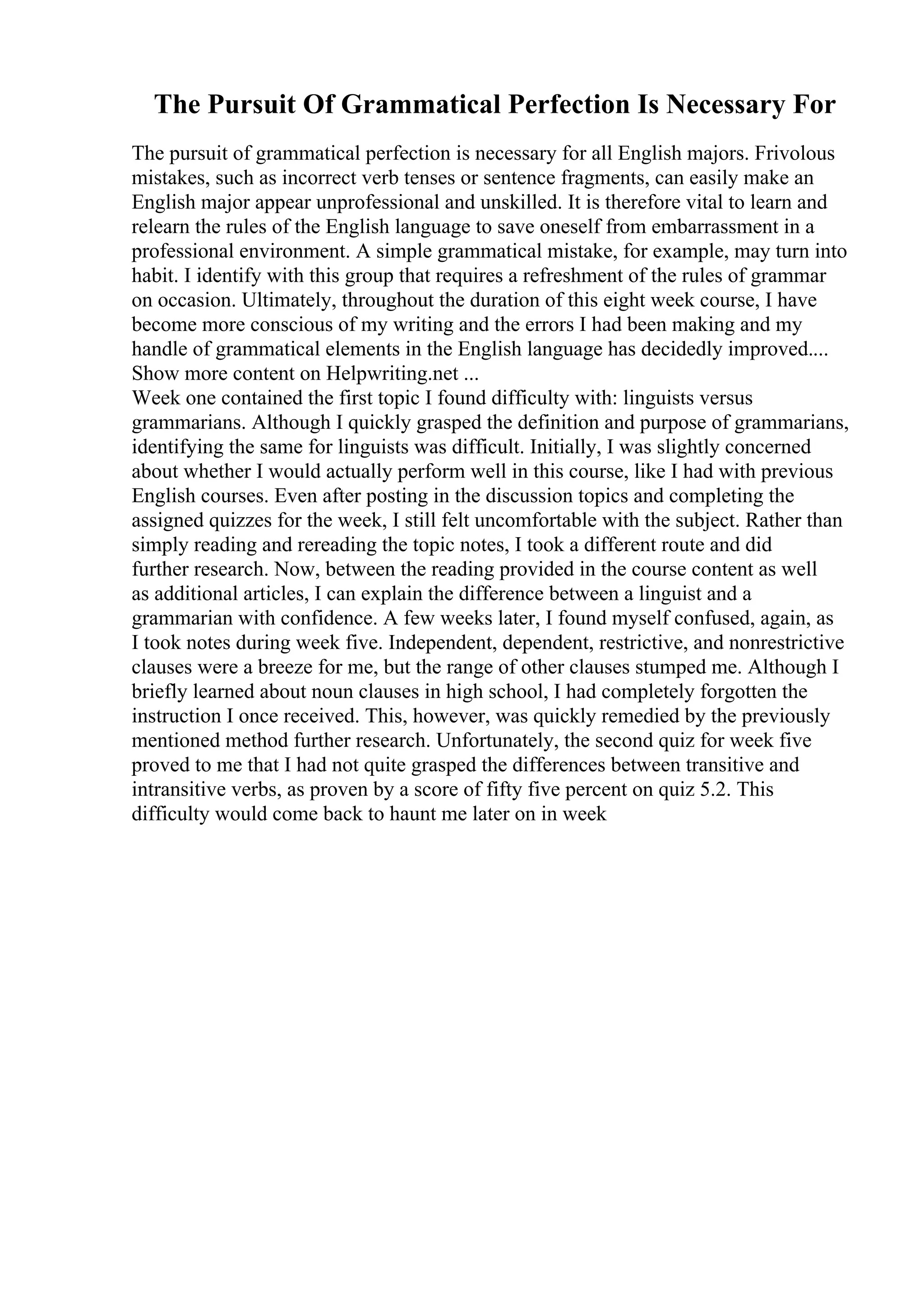 Sample Transfer Essay | PDF