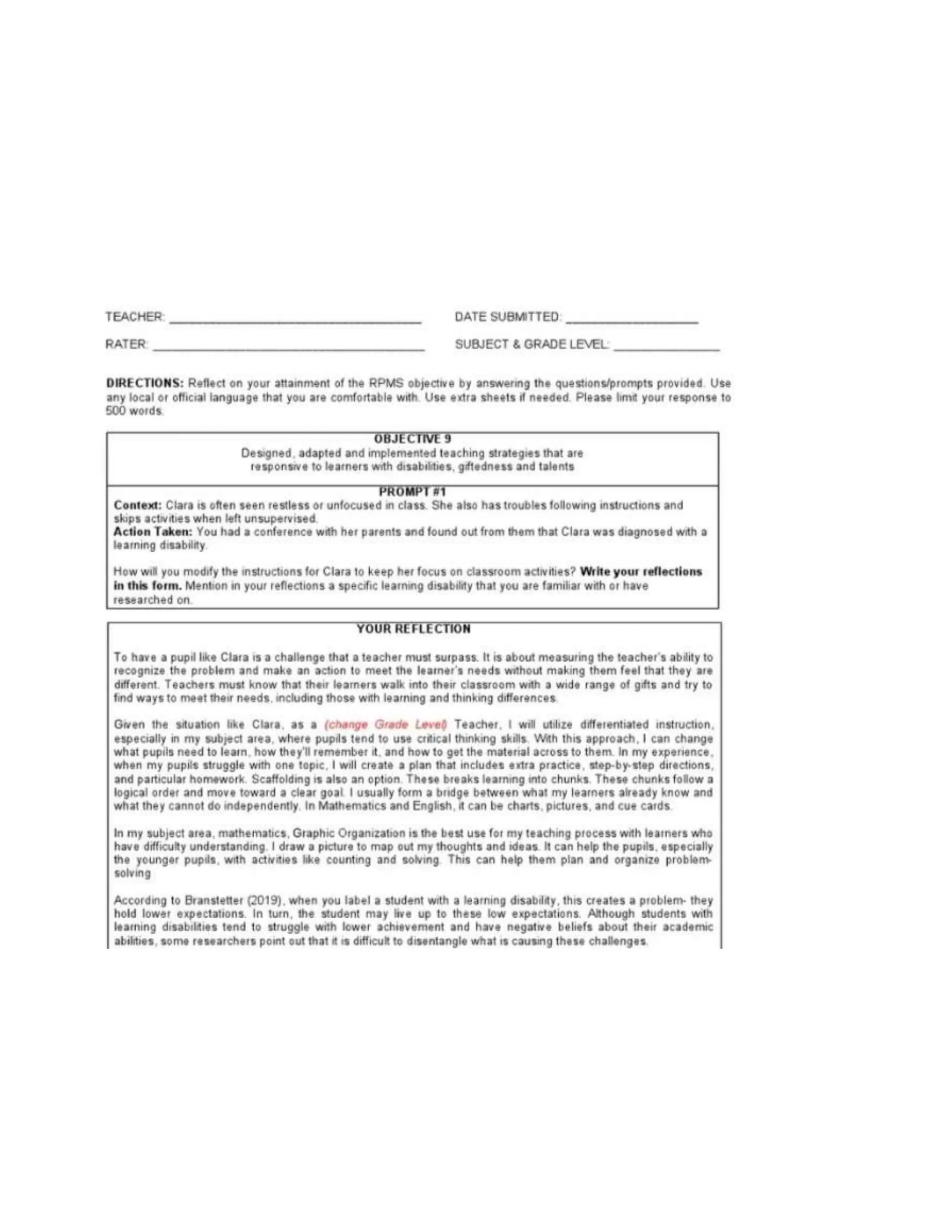 SAMPLE TRF FOR 2023.docx FOR FUTURE TEACHERS | DOCX