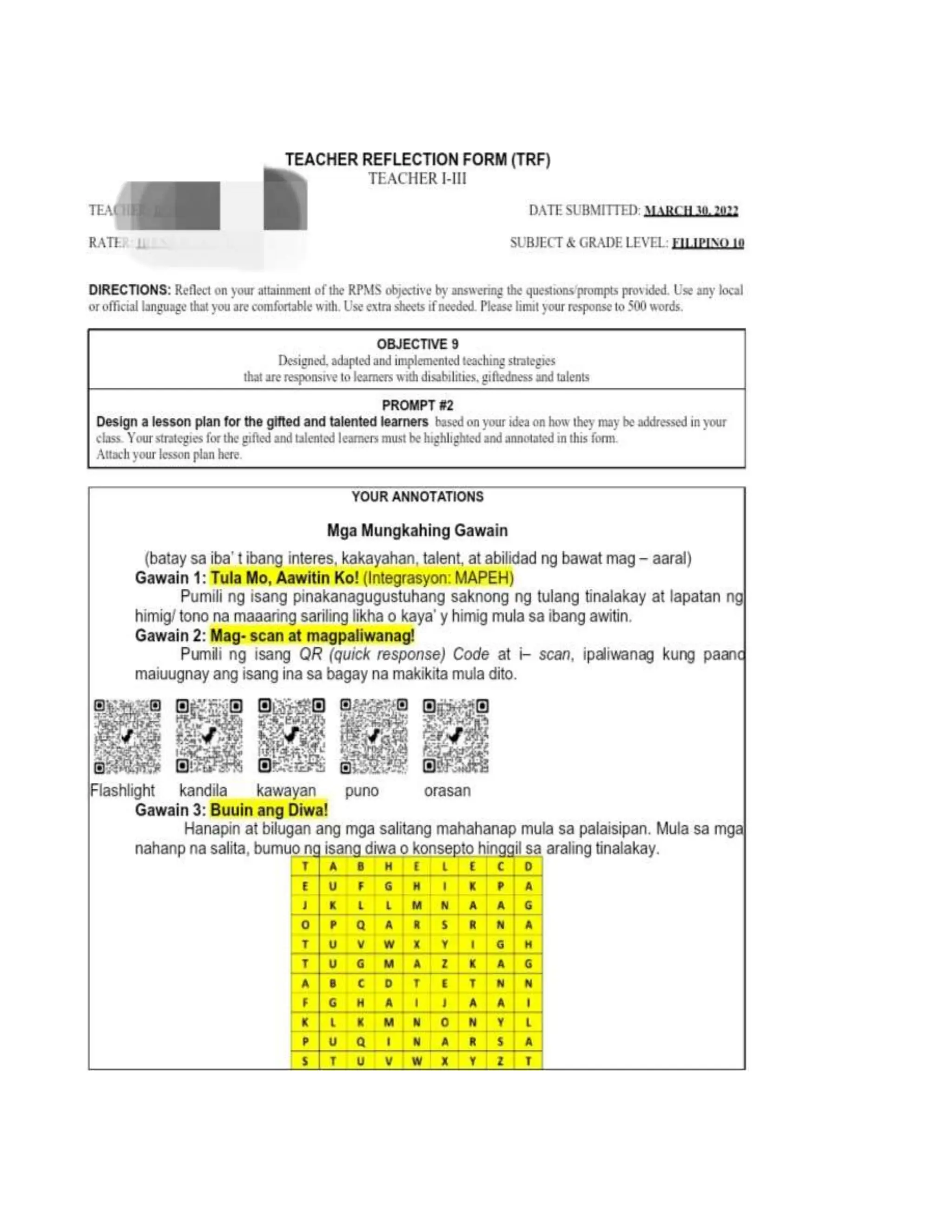 SAMPLE TRF FOR 2023.docx FOR FUTURE TEACHERS | PDF