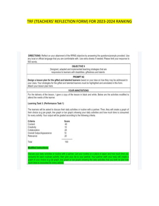 SAMPLE TRF FOR 2023.docx FOR FUTURE TEACHERS | PDF