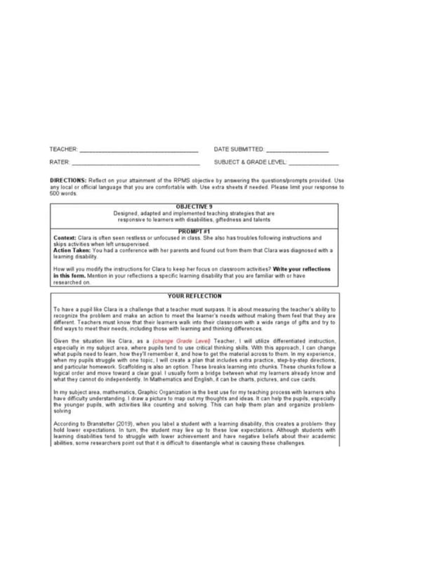 SAMPLE TRF FOR 2023.docx FOR FUTURE TEACHERS | PDF