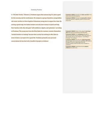 Eng 102 Sample "Turtles" Summary | PDF | Economy | Business and Finance