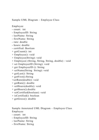 Sample UML Diagram – Employee ClassEmployee- count int- .docx