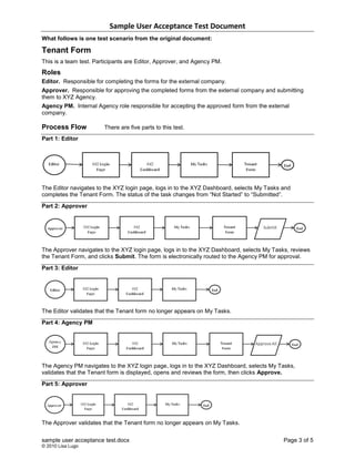 Sample User Acceptance Test | PDF