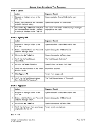 User Acceptance Testing Document