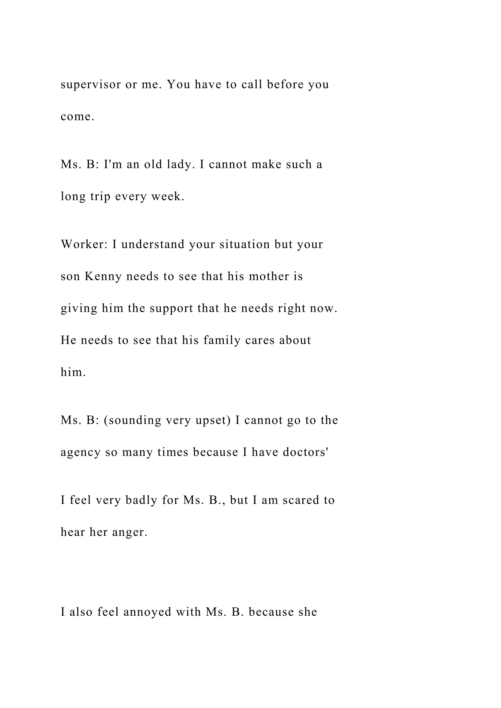 Sample Verbatim Process Recording Clinical Practice with Indi.docx