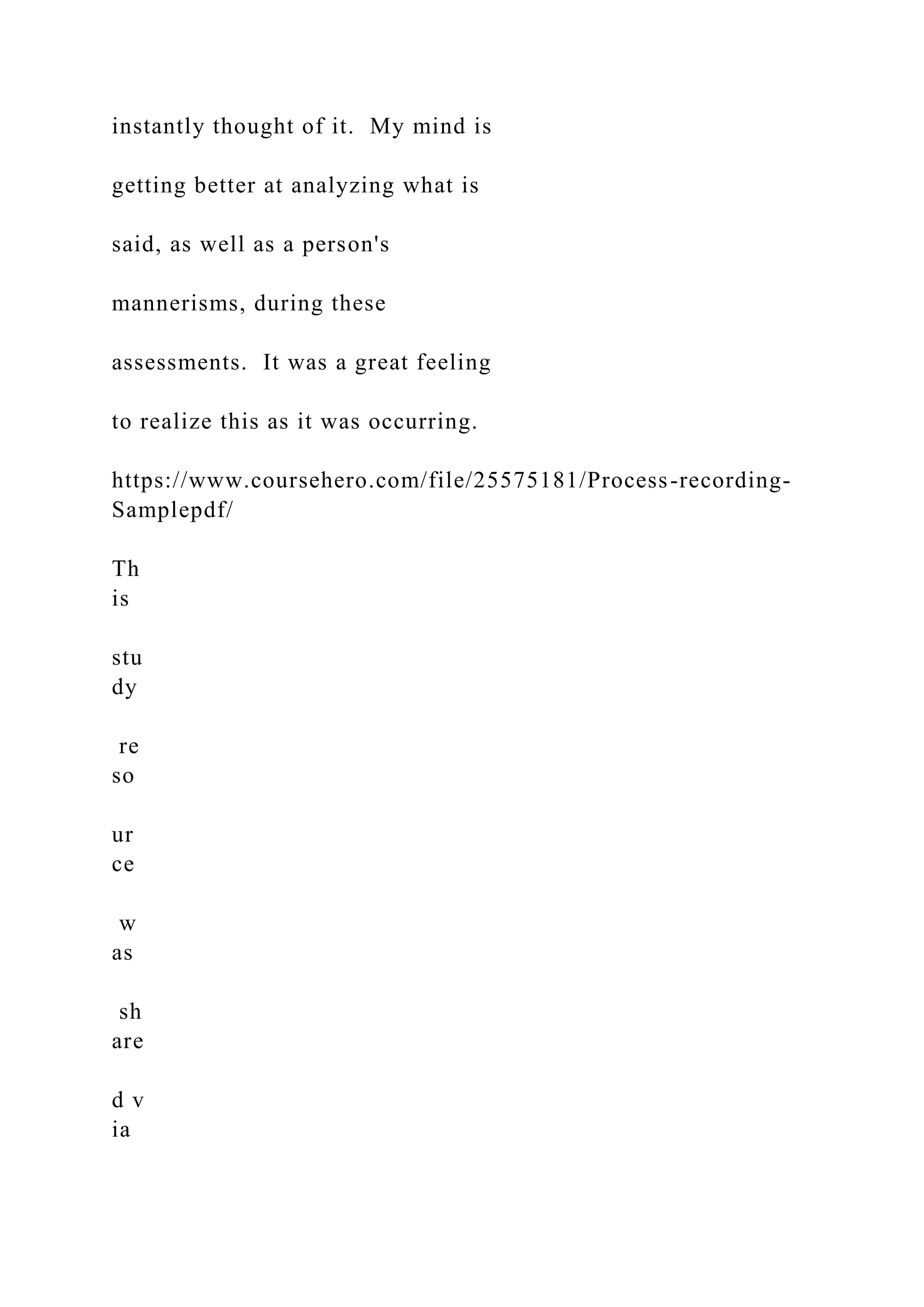 Sample Verbatim Process Recording Clinical Practice with Indi.docx