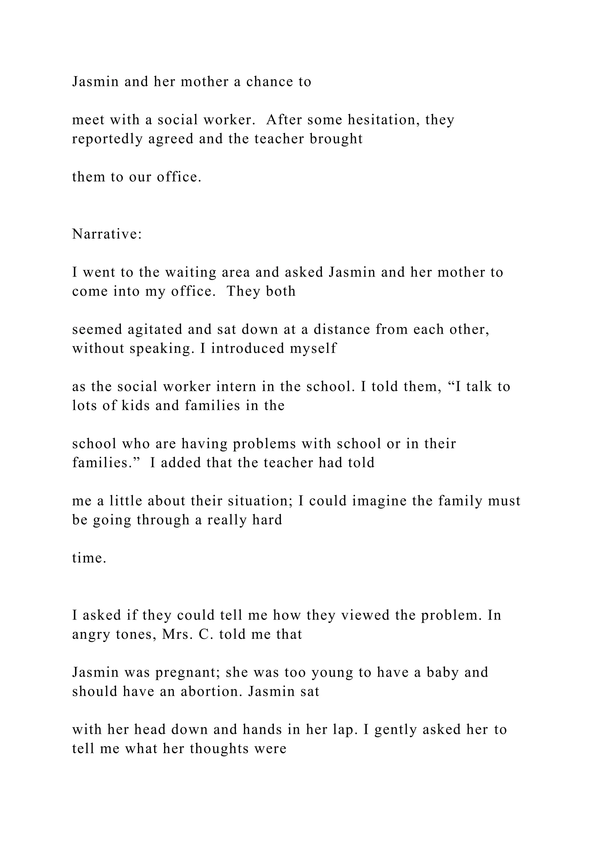 Sample Verbatim Process Recording Clinical Practice with Indi.docx