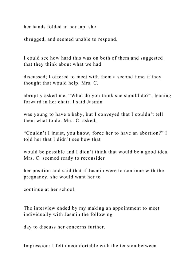 Sample Verbatim Process Recording Clinical Practice with Indi.docx ...