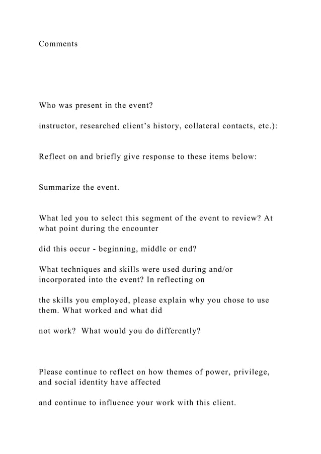 Sample Verbatim Process Recording Clinical Practice with Indi.docx ...