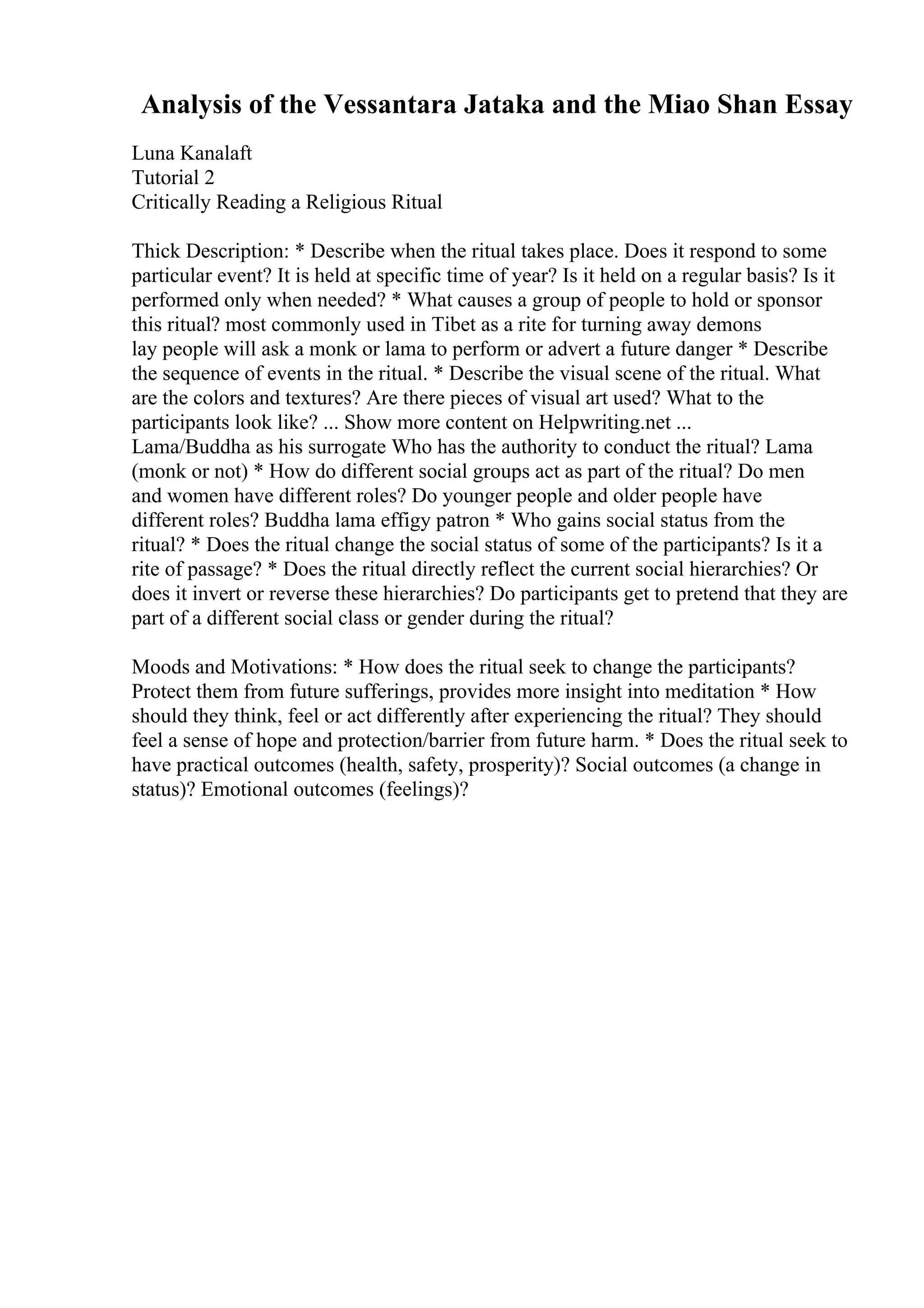 Sample Visual Analysis Essay. How to write a visual analysis. How To ...