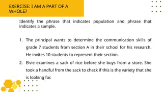 MATHEMATICS 7: SAMPLE VS. POPULATION.pptx