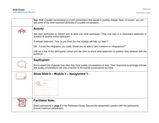 Sample webinar facilitator guide | PDF