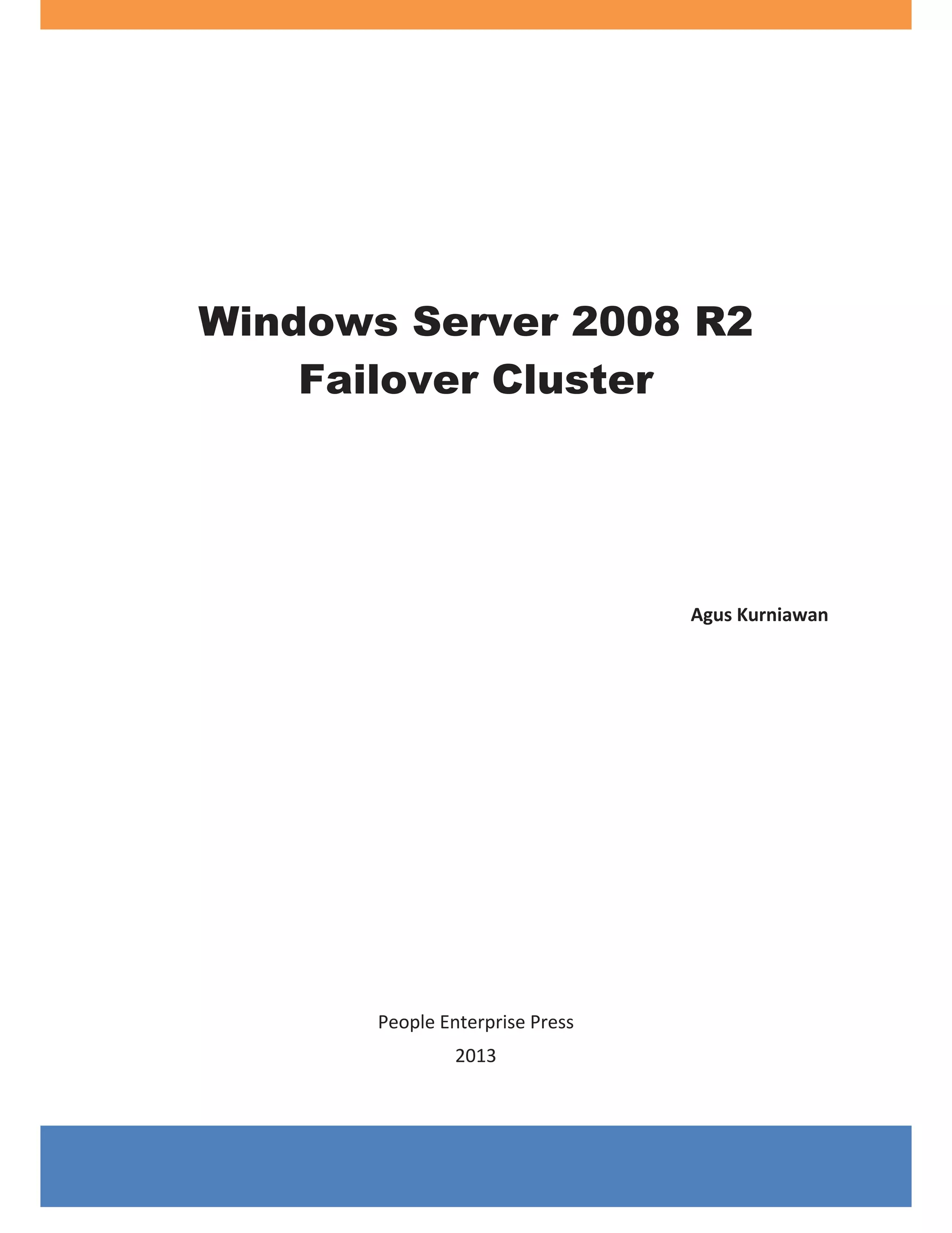 Windows Server 2008 R2 Failover Cluster Pdf