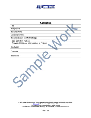 Sample Work for PhD Dissertation & Thesis Writing | Tutors India | PDF