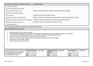Sample workplace based_training_plan_ | PDF