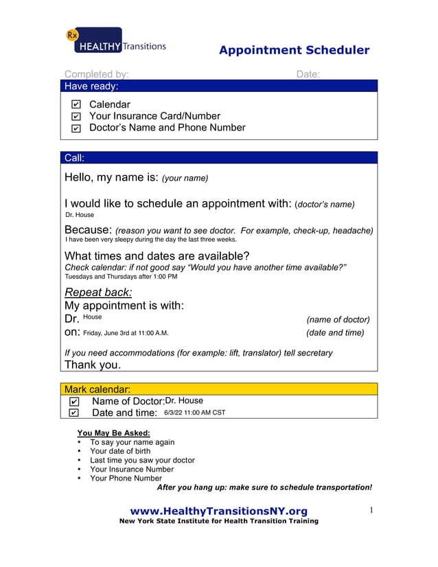 Sample Worksheets and Images Related to Healthcare Appointments Packet.pdf