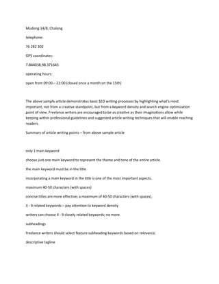 Sample Article for Destination | DOCX