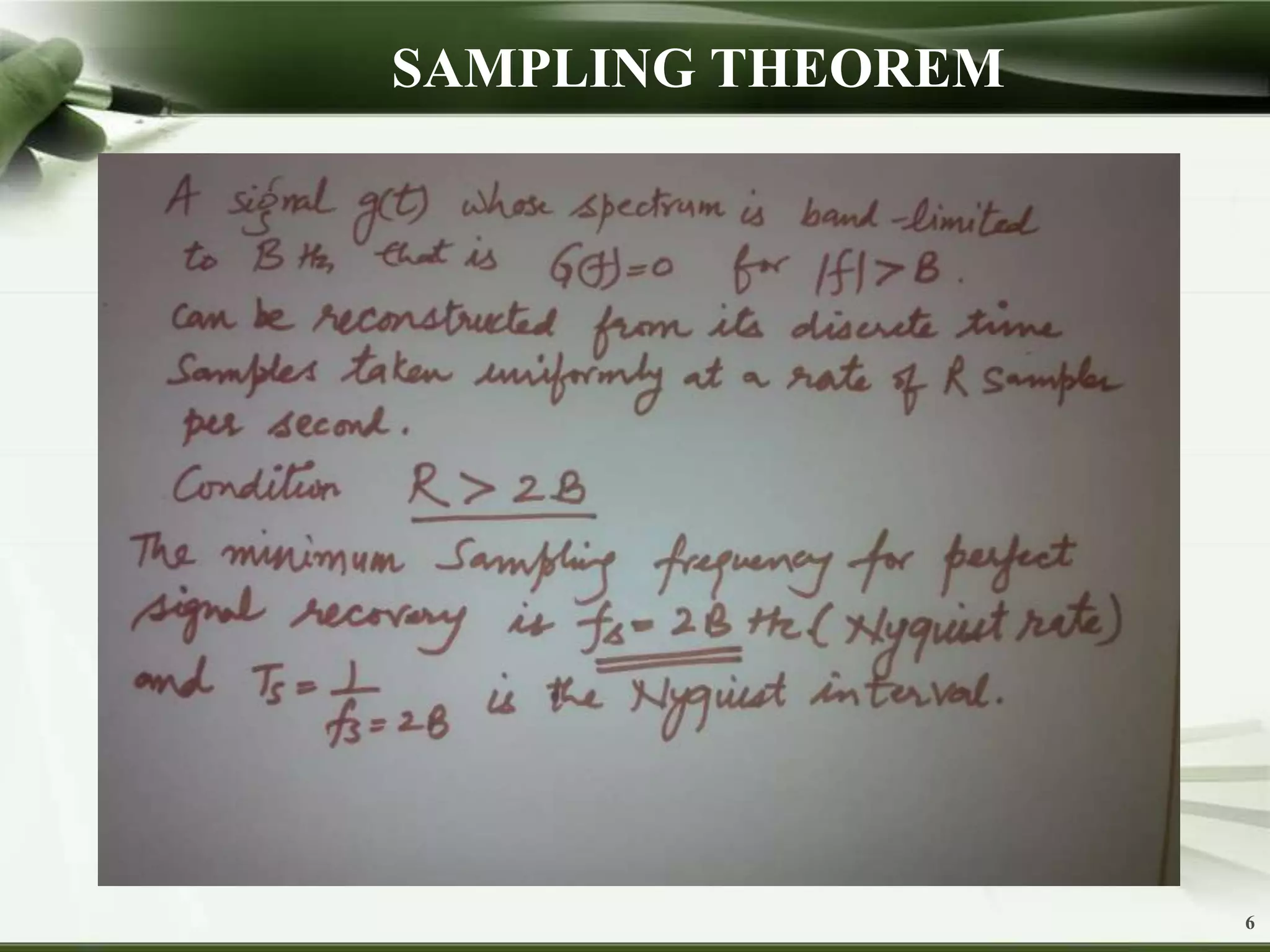 Sampling theorem | PPTX