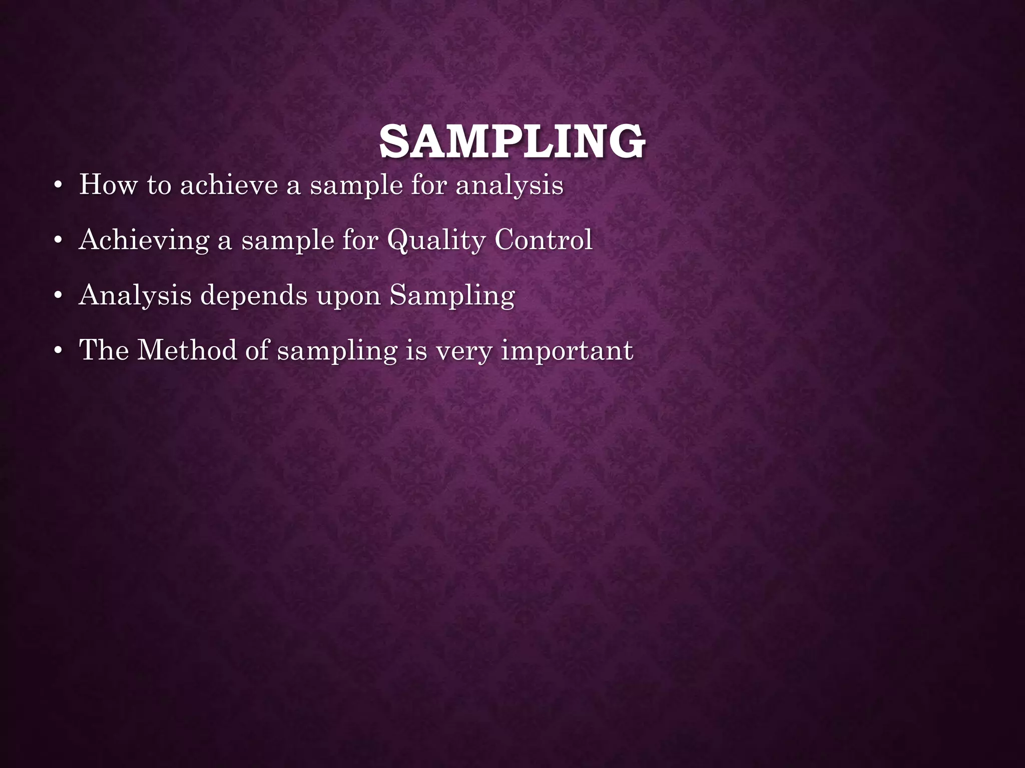 Sampling in Analytical Chemistry | PPTX