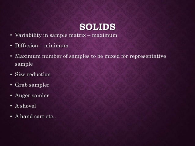 Sampling in Analytical Chemistry | PPTX | Chemistry | Science