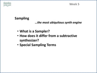 Sampling-1 Intro | PPSX | Digital Audio | Computer Software and Applications
