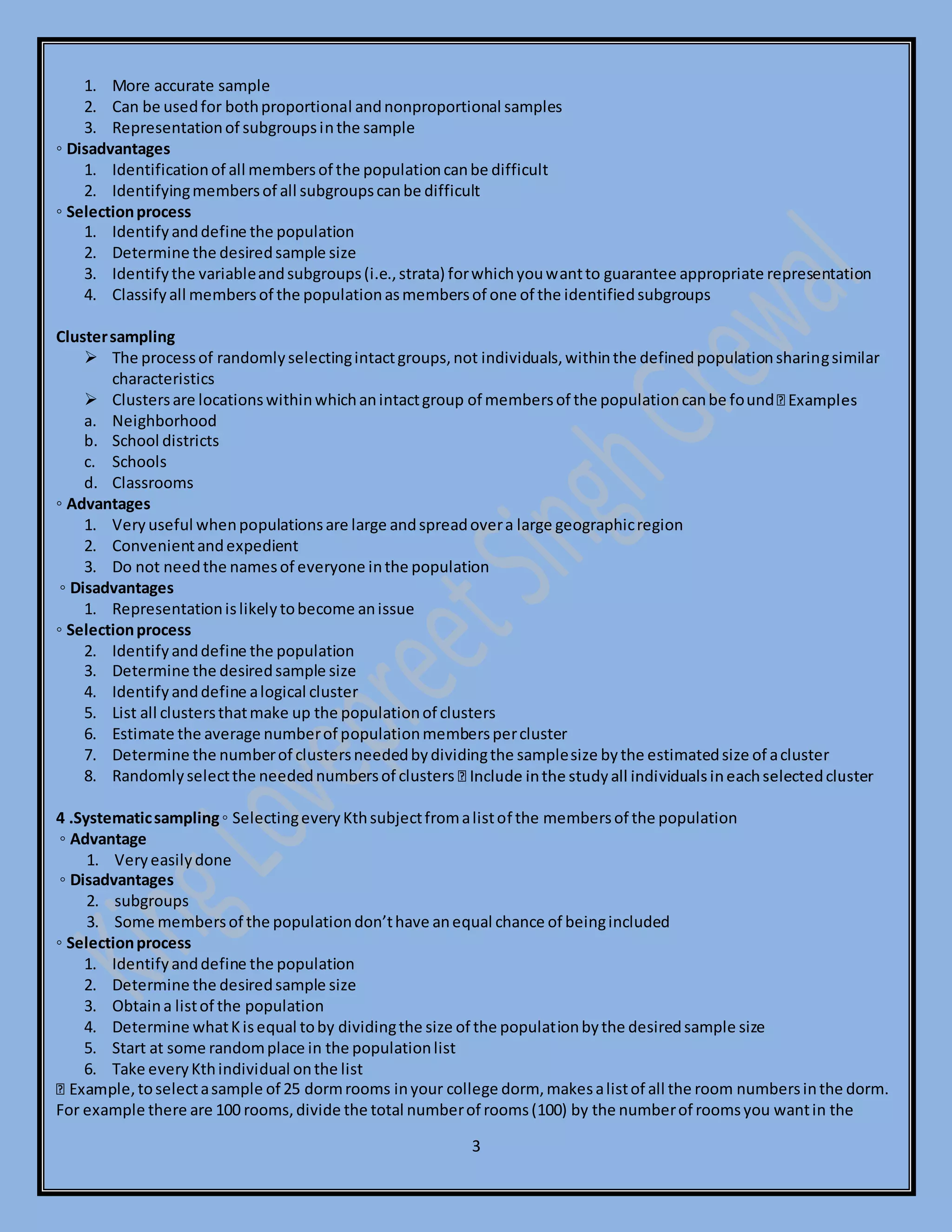 Sampling ,types ,advantages and disadvantages of the sampling | DOCX