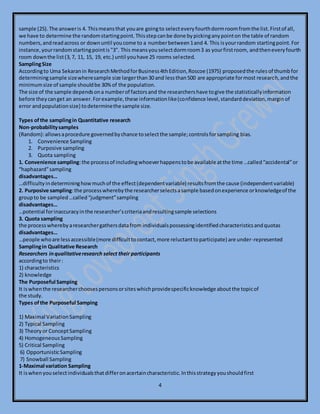 Sampling ,types ,advantages and disadvantages of the sampling | DOCX