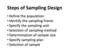 Methods of Sampling Techniques and Sample Size | PPTX