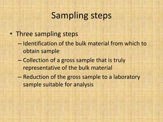 SAMPLING.pptx for analystical chemistry sample techniques | PPTX