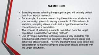 SAMPLING TECHNIQUE AND ITS DIFFERENT TYPES | PPT