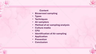 Bioaerosol Sampling - Methods Of Analysis | PDF