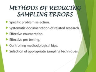 SAMPLING and its types and sampling errors | PPT