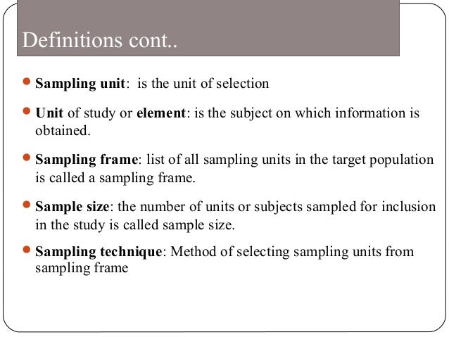 Sampling And Its Variability Sampling And Its Variability