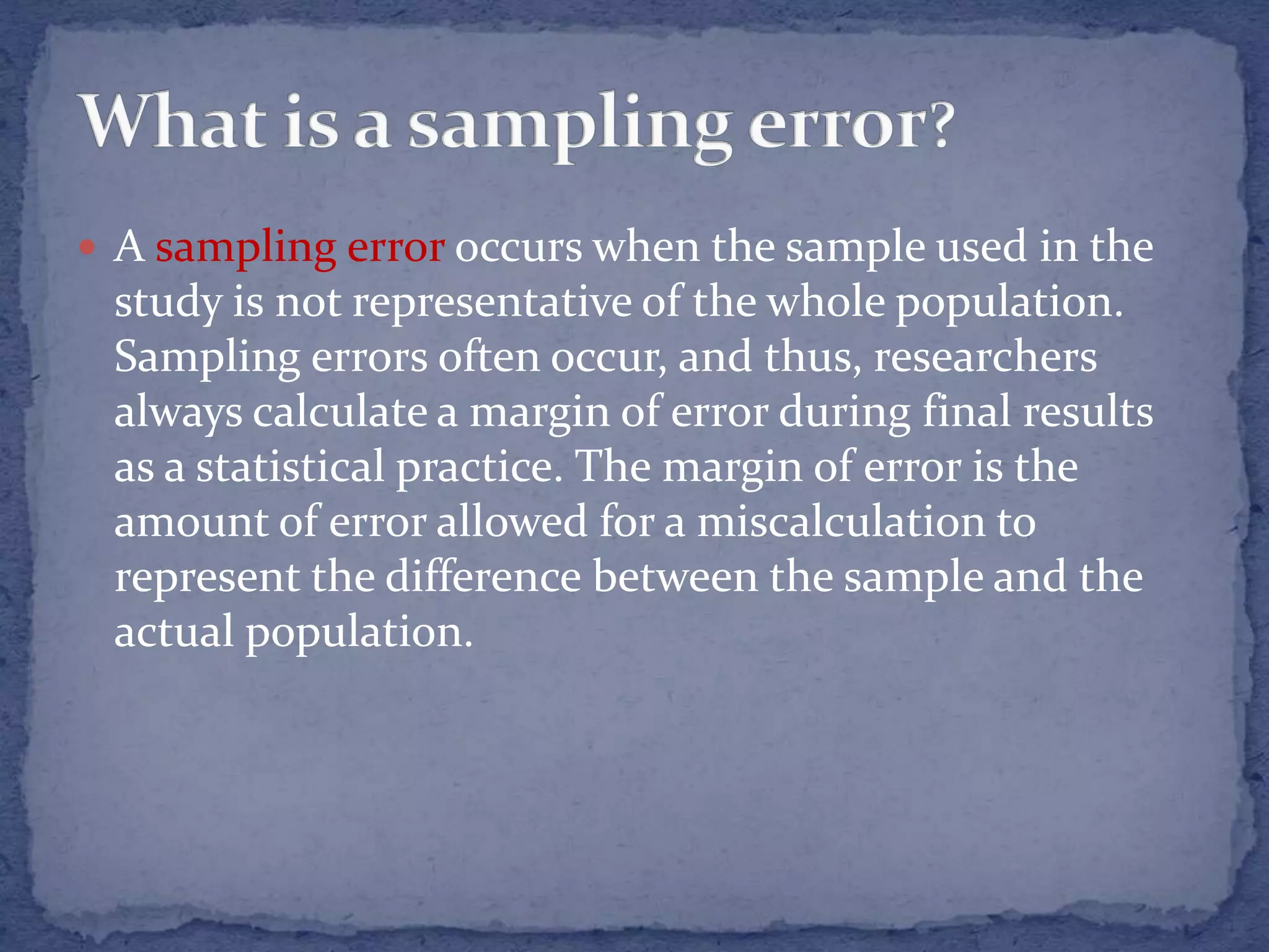 Sampling Methods & Sampling Error PPT - For Seminar | PPTX