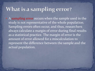 Sampling Methods & Sampling Error PPT - For Seminar | PPTX